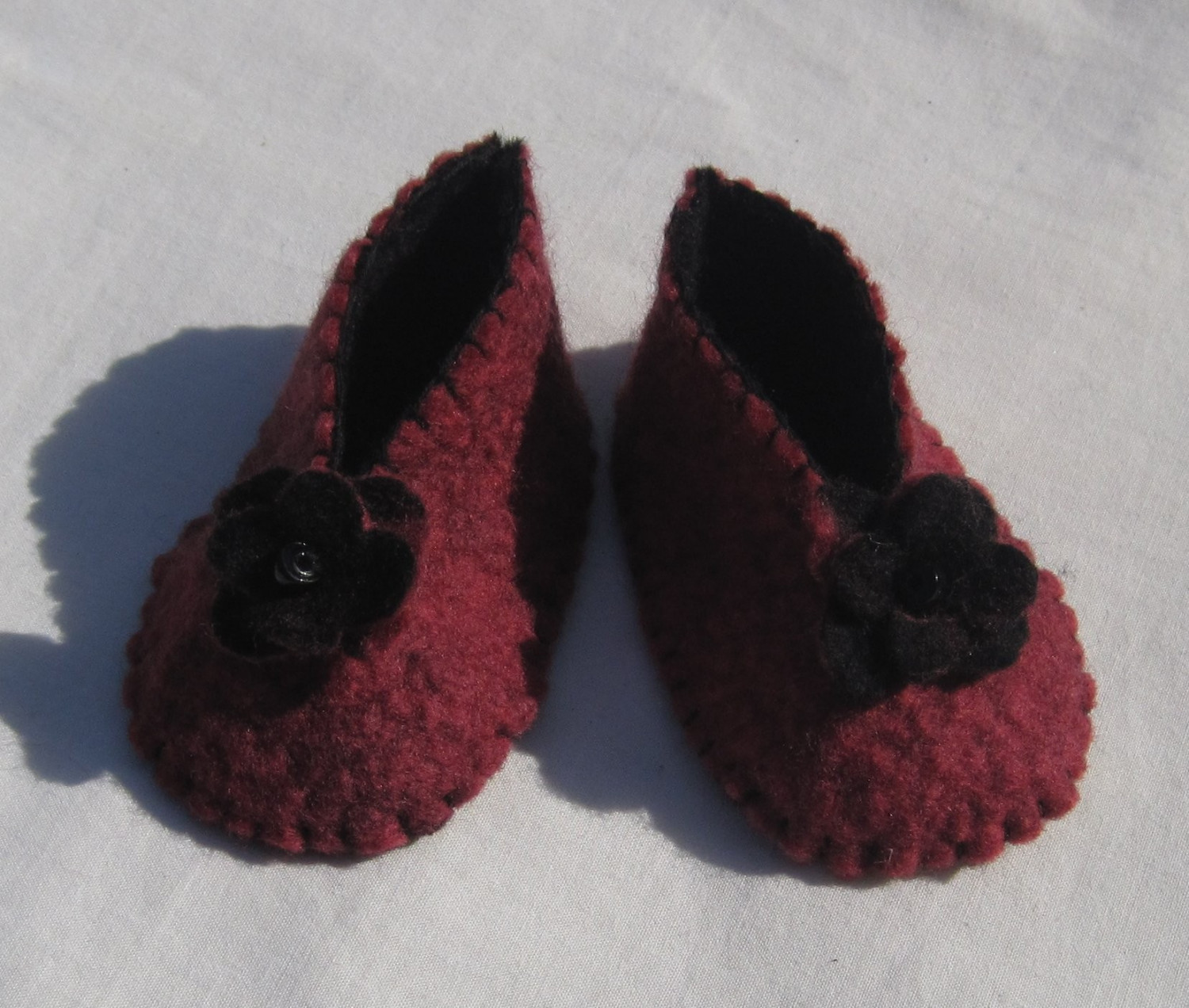 Pink Berry And Black Baby Girl Booties on Luulla